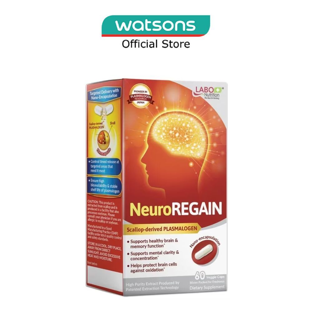 LABO NUTRITION Neuroregain Dietary Supplement Veggie Capsules 60s ...