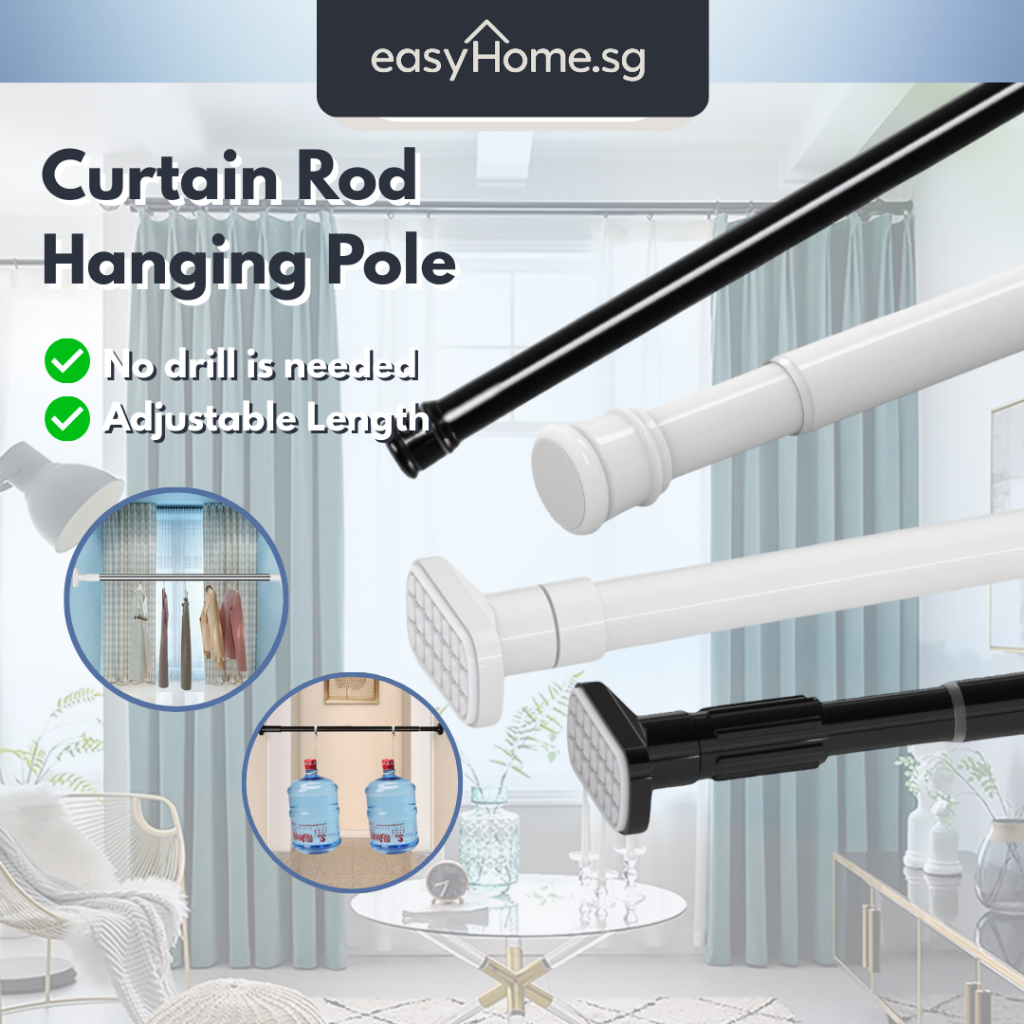 Easyhome.sg Adjustable Length Curtain Extension Rod / Hanger | Shopee ...