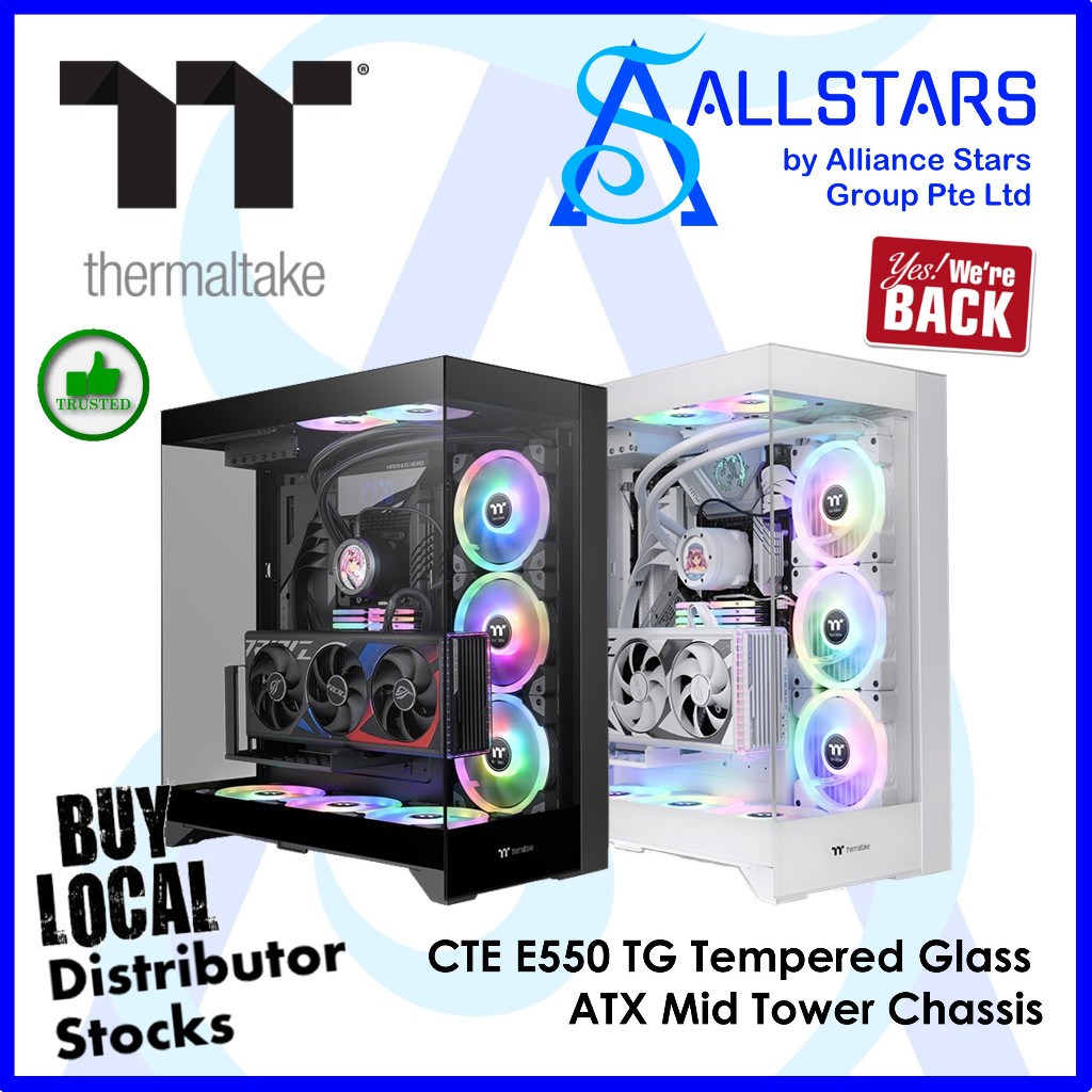 Thermaltake CTE E550 TG / SPCC / Tempered Glass ATX Mid Tower Chassis ...