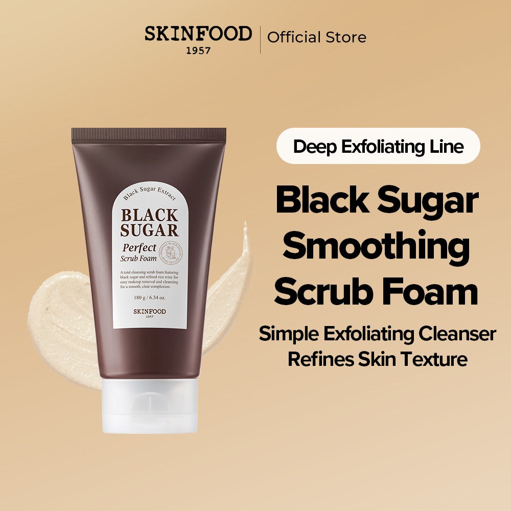 [SKINFOOD Official] Black Sugar Perfect Scrub Foam 180ml / Refine Skin ...