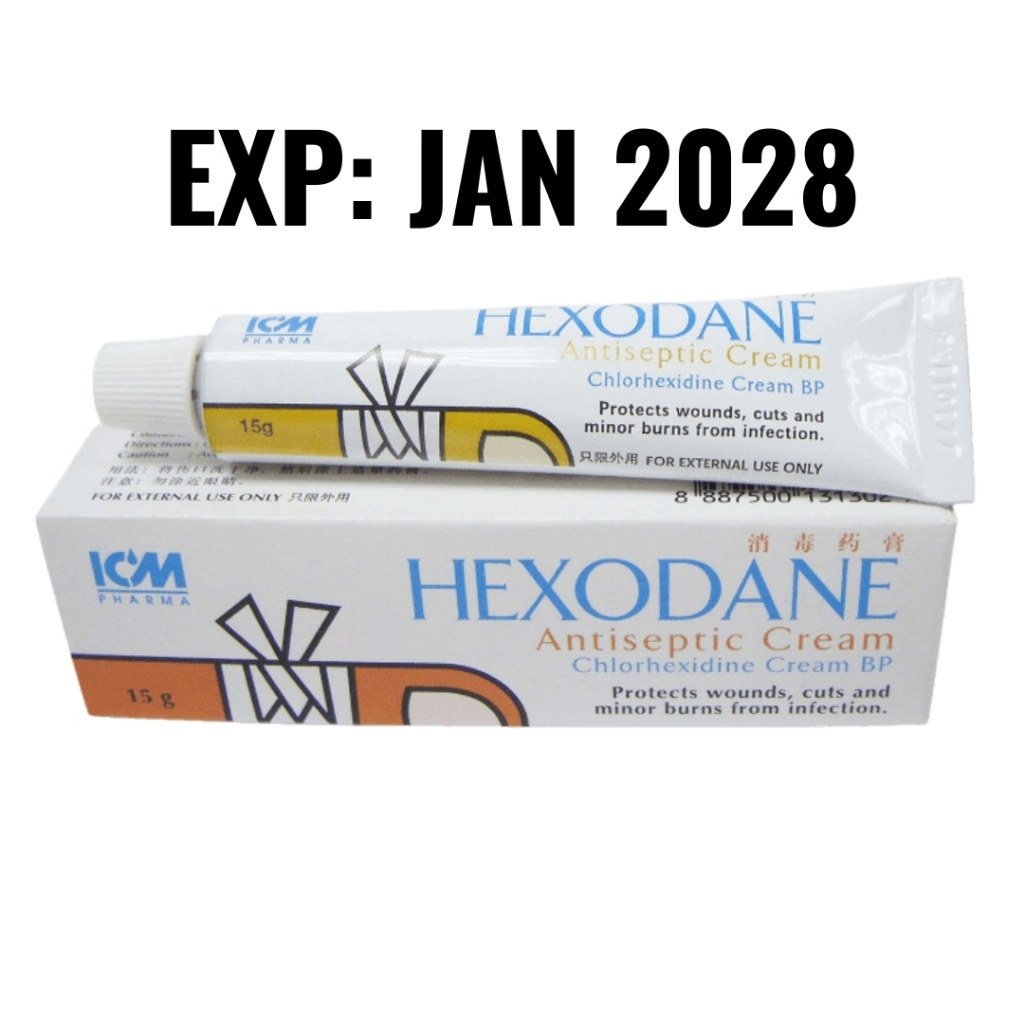 Hexodane Antiseptic Cream 15G Wound Care Cut Burn Hansaplast Bacidin ...