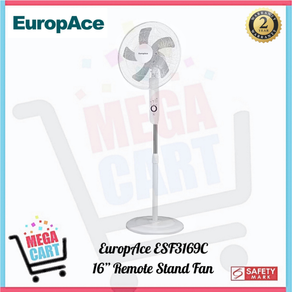 EuropAce 16" Remote Stand Fan with Timer ESF3169C | ESF 3169C (2 Years ...
