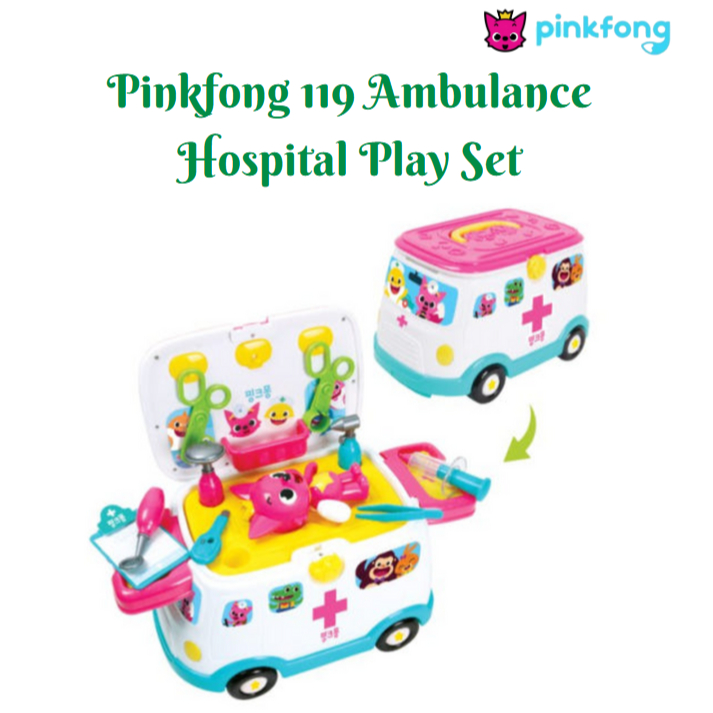 Pinkfong 119 Ambulance Hospital Play Set Baby Shark Toy Role Play ...