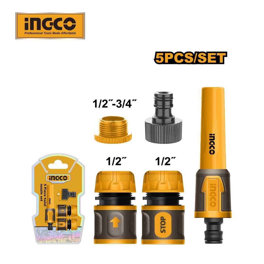 INGCO Professional 5pcs Twist Nozzle Set for HVAC - Compatible with 1/2 ...