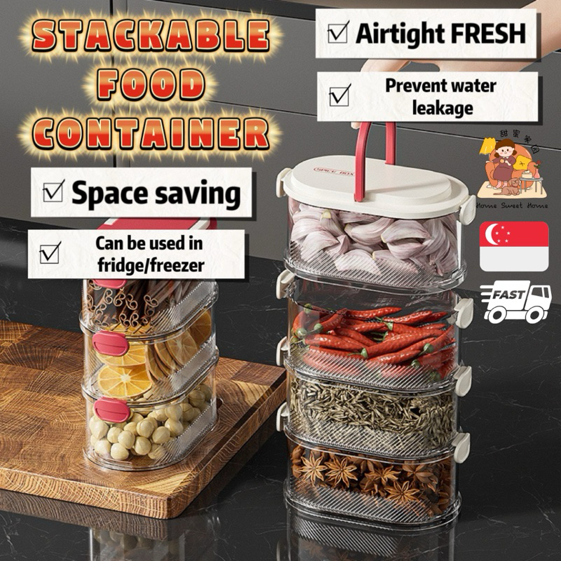 [SG] Stackable Leakproof Airtight Food Container (Locking Handle ...
