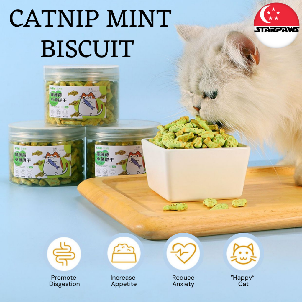 Catnip Mint Fish Biscuits || Cat Treats Hairballs Snacks || Tuna ...