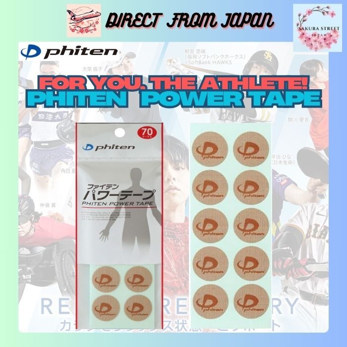 【Direct from Japan】Phiten Power Tape, 70 marks (10 marks x 7 sheets ...