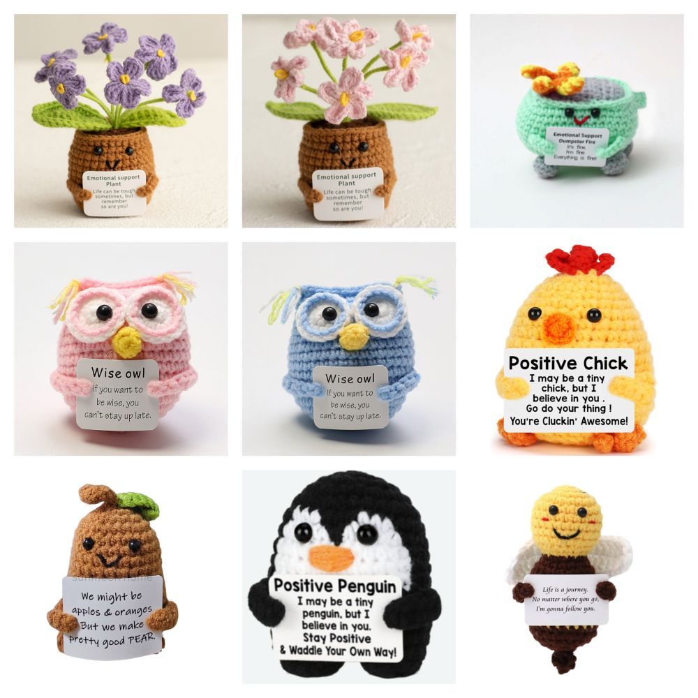 Emotional Support Positive Potatoes Crochet Pickle Knitted Graduation ...