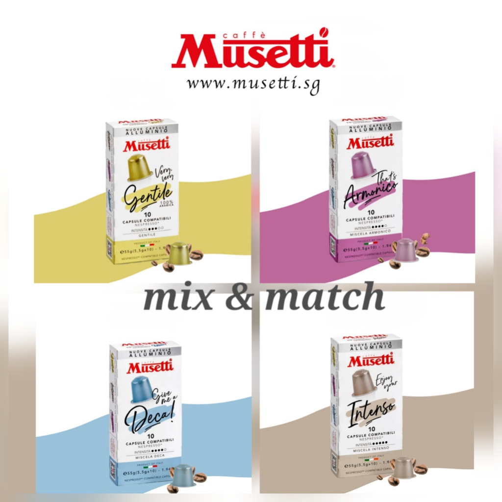 MUSETTI COFFEE CAPSULES MIX & MATCH (NESPRESSO COMPATIBLE) | Shopee ...