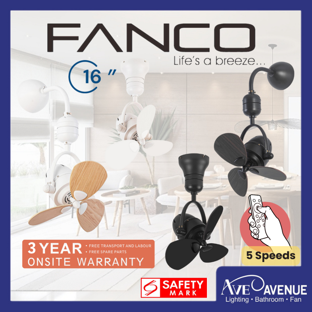 Fanco Co-Fan Dual 16 Inch DC Motor Corner Fan with Remote Control ...