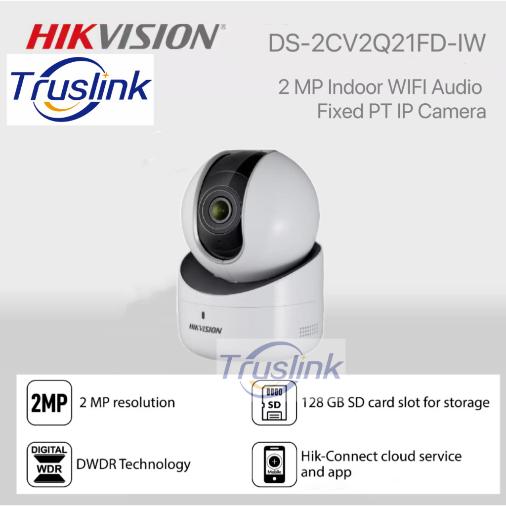 Original Hikvision 2 MP Indoor WIFI Audio Fixed PT IP Camera Mini WiFi ...