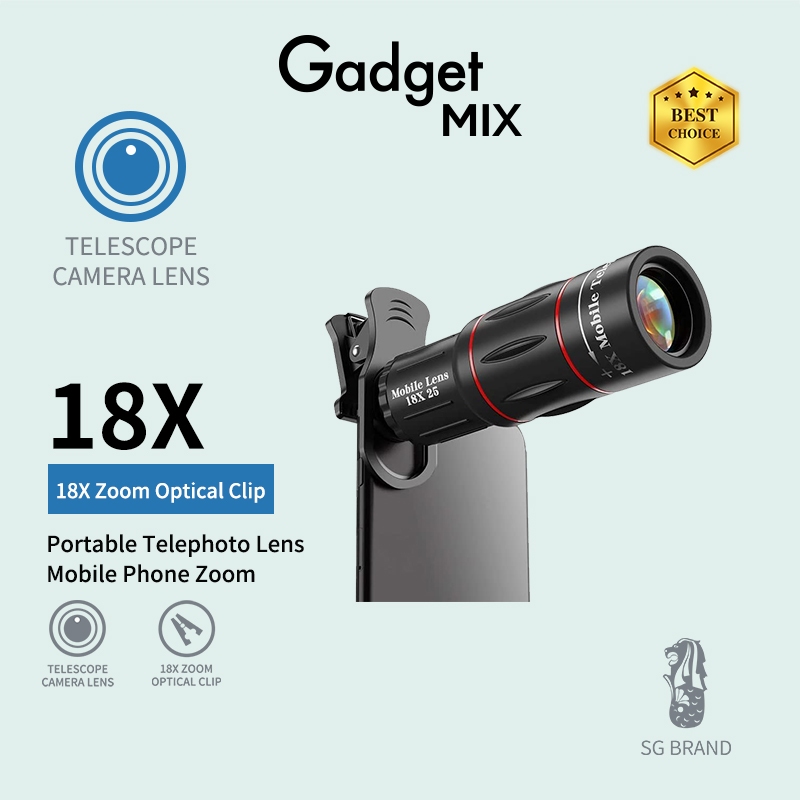 Apexel Universal 18X Zoom Optical Clip Mobile Phone/ Telescope Camera ...