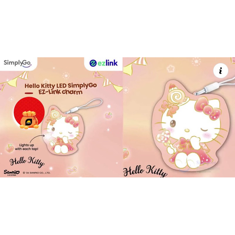 lights up- sanrio hello kitty simply go ezlink charm , perfect for ...
