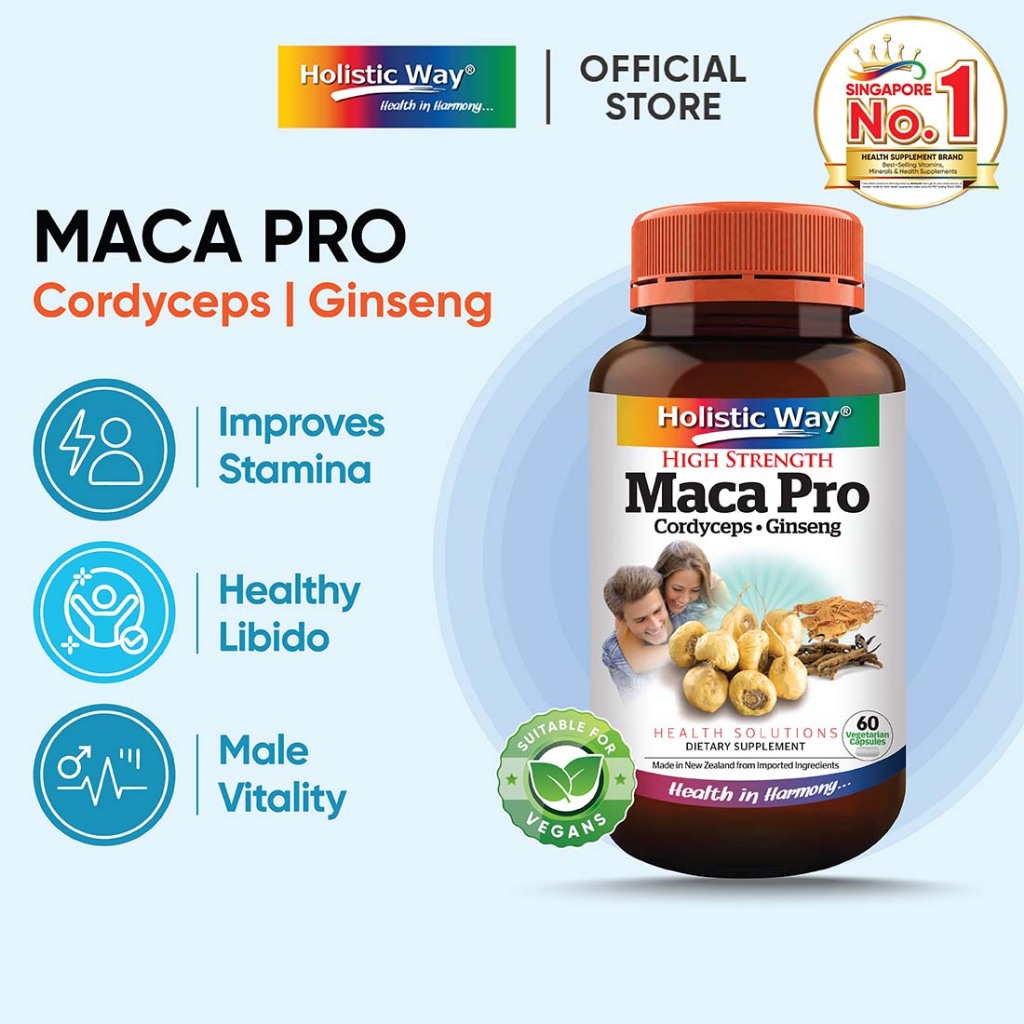 Holistic Way High Strength Maca Pro - Vegan (60 Vegetarian Capsules ...