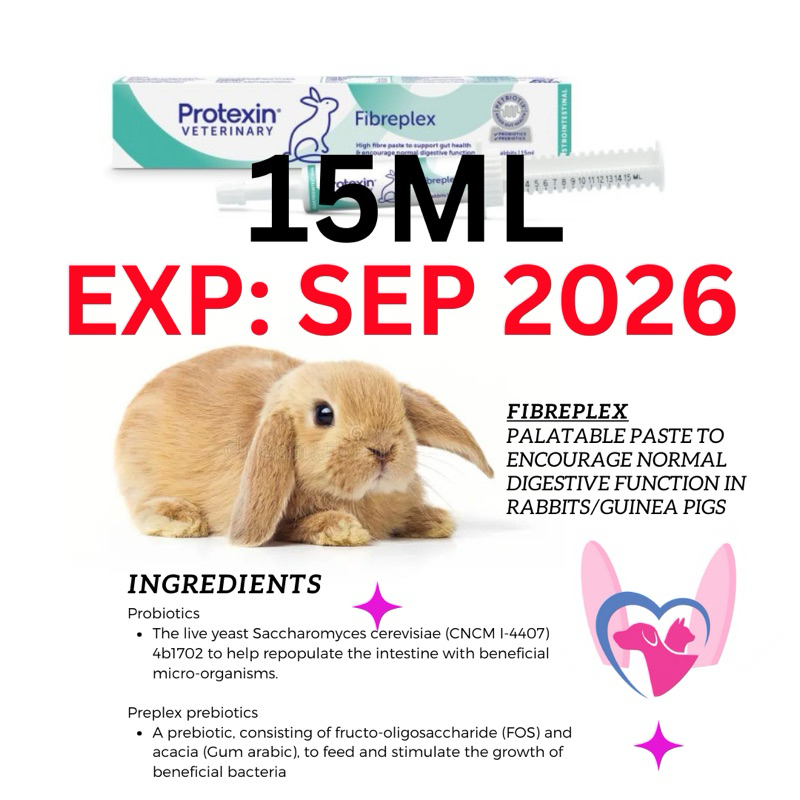Protexin Fibreplex Gut Probiotics for Rabbits/Guinea Pigs (15ml ...