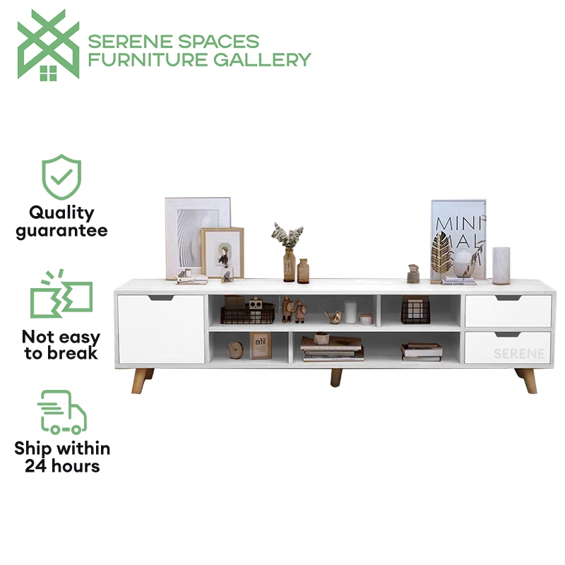Serene Furniture TV Media Storage Cabinet TV Bench Modern Floor Cabinet ...