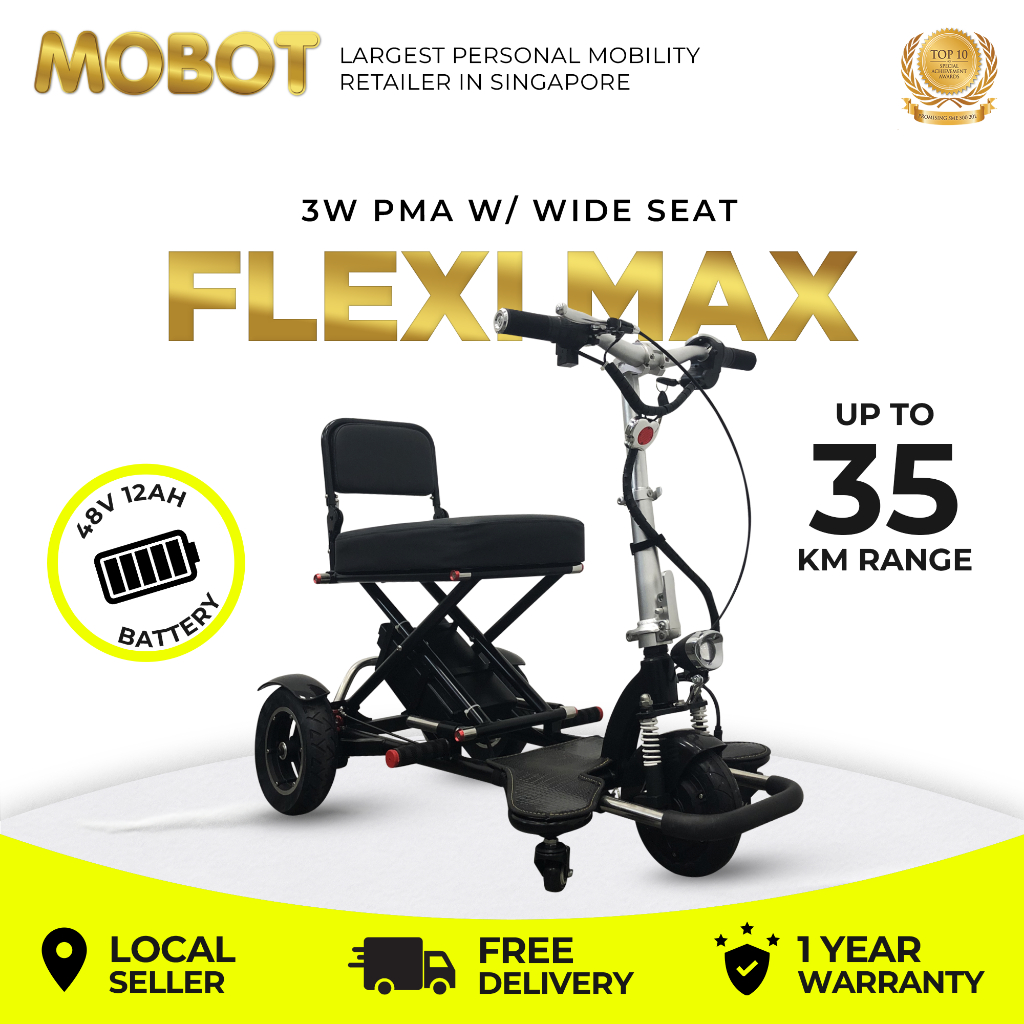 MOBOT SG OFFICIAL | FLEXI MAX 2nd Gen 3 Wheels Mobility Scooter ...