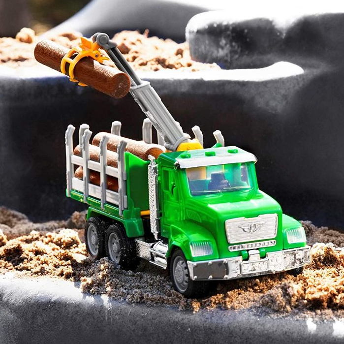 [Driven by Battat] Micro Series Logging Truck Small Green Toy Timber ...