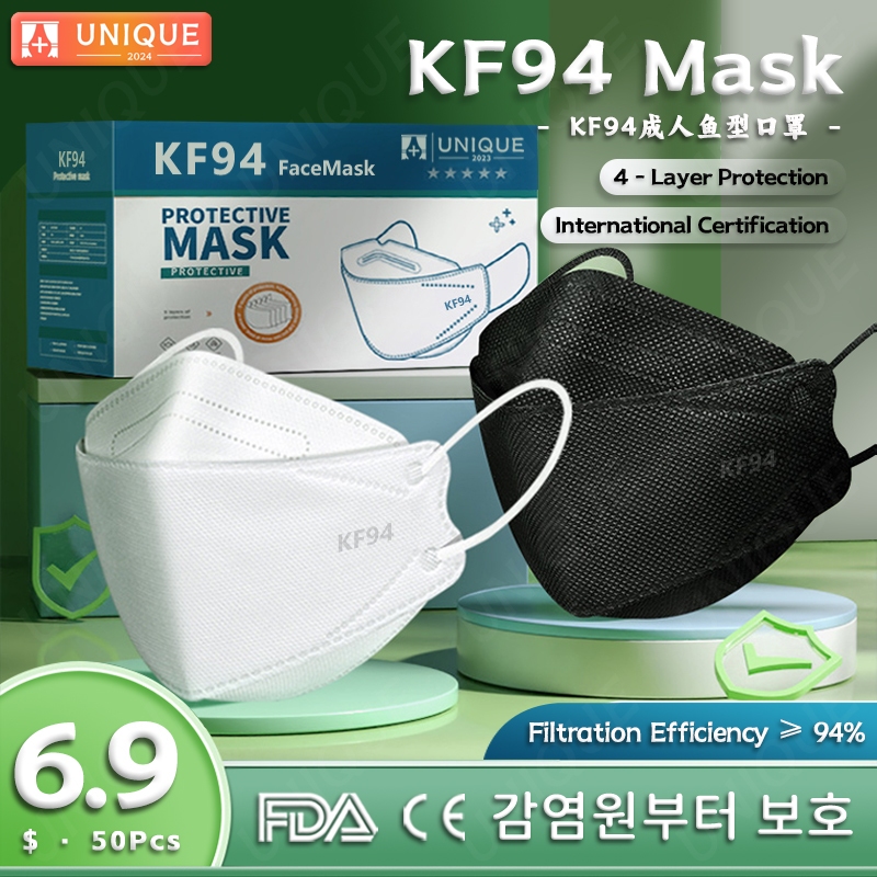 50PCS KF94 Face Mack 3D 4 PLY Protection Adult Earloop Face Mask Anti ...