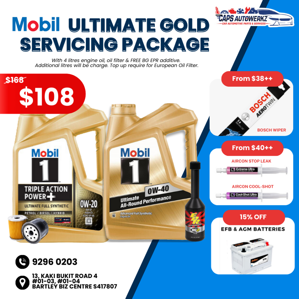Car Servicing - Mobil 1 Gold 4L Fully Synthetic Engine Oil Servicing ...