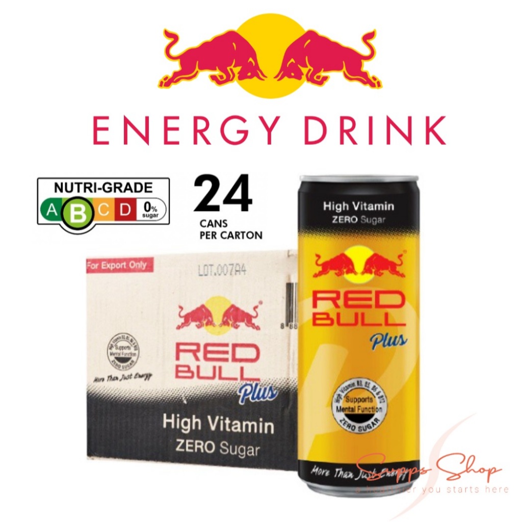 Red Bull Plus Zero Sugar High Vitamin Energy Drink, 24 x 250ml Carton ...