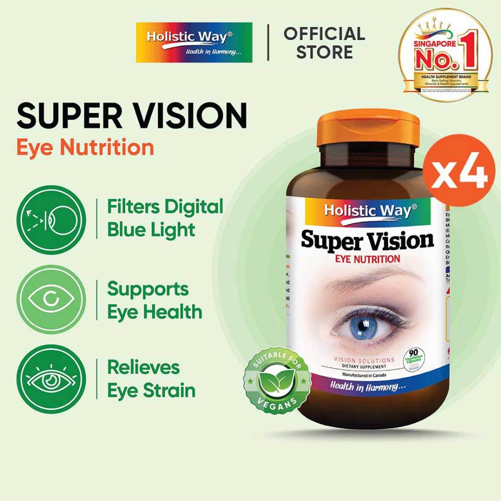 [Bundle of 4] Holistic Way Super Vision - Vegan - 90 Vegetarian ...