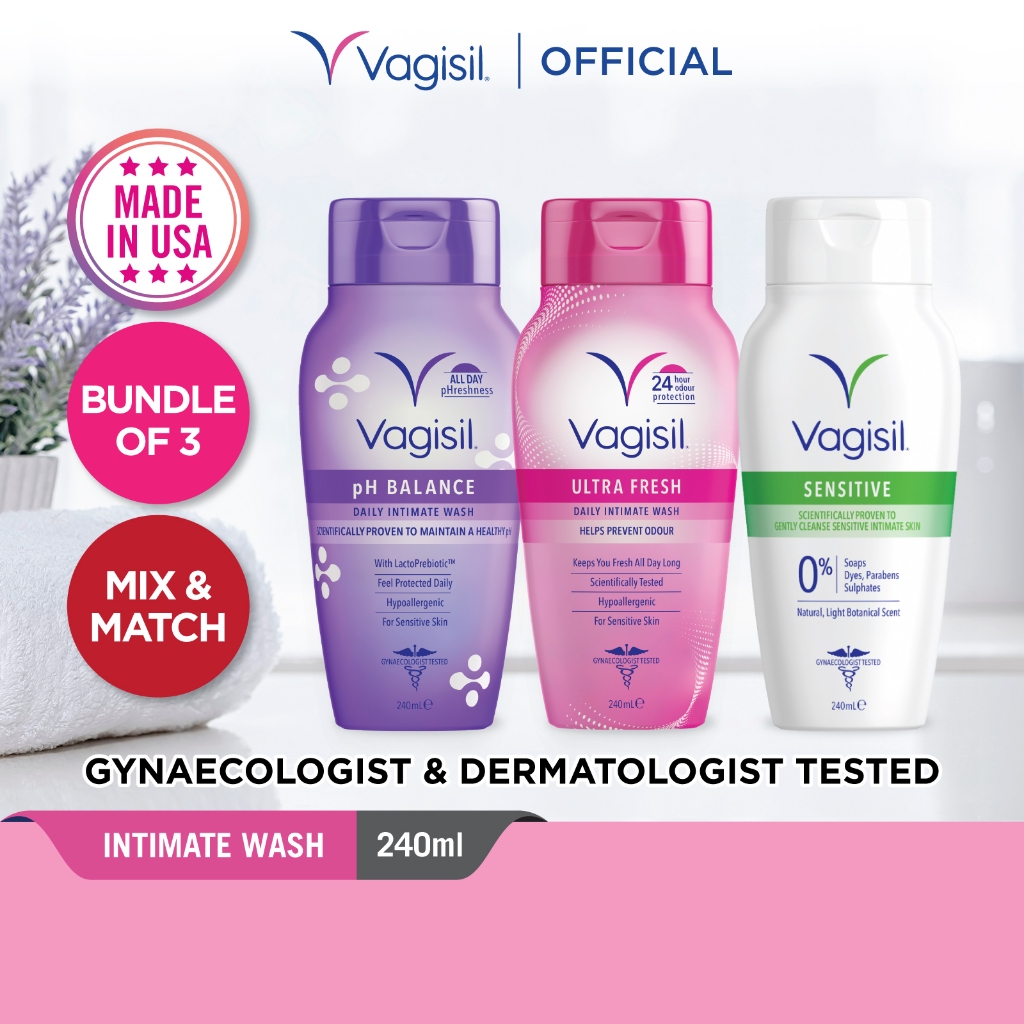 Vagisil Daily Intimate Wash 240ml - pH Balance/Sensitive/Ultra Fresh ...