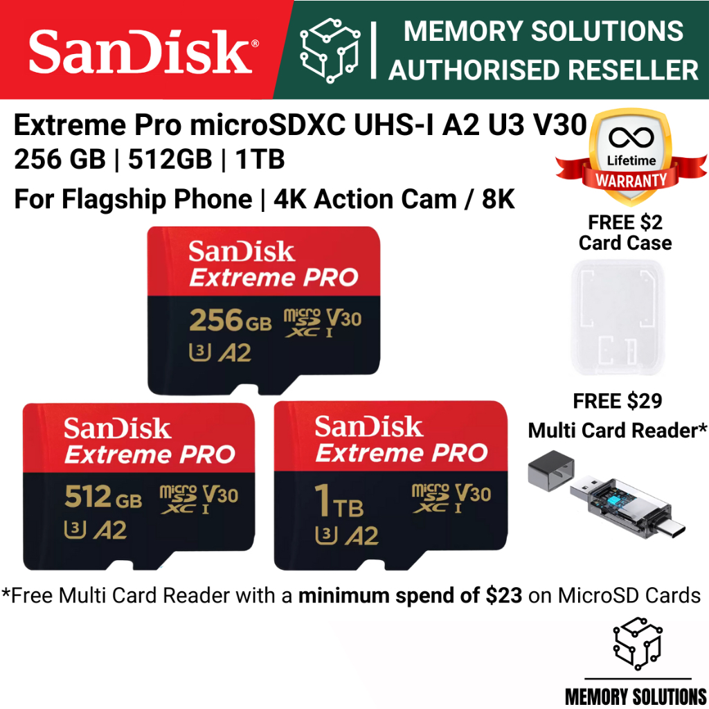 SanDisk Extreme Pro microSD Card (Smartphones/Digital Cameras/Drones ...