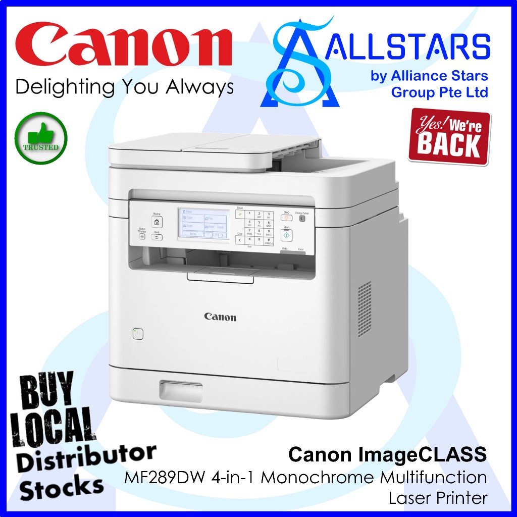 Canon ImageClass MF289DW 4-in-1 Monochrome Multifunction Laser Printer (Warranty 3years on-site ...