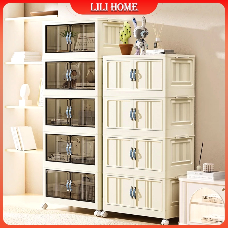 SG Stock LILI Foldable Multipurpose Double Storage Cabinet Foldable ...