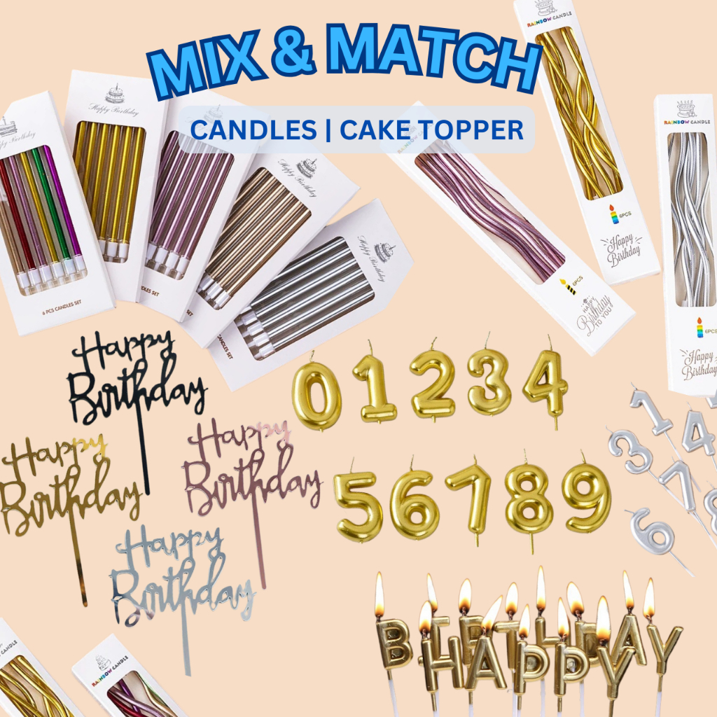 [SG SELLER] Birthday Candles Decoration/Disposable Plate and Fork (Long ...