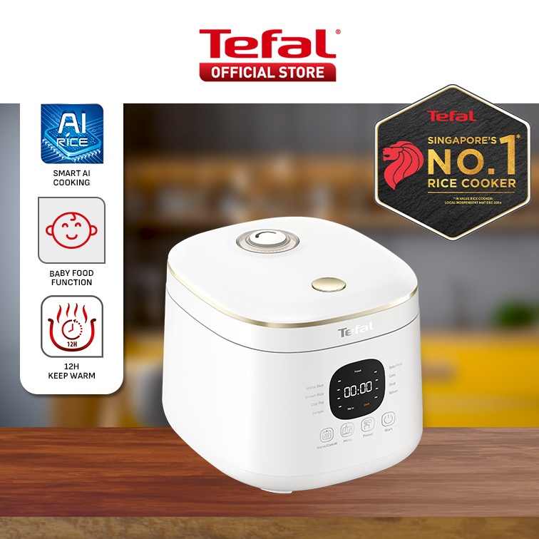 Tefal Mini Rice Mate Fuzzy Logic Rice Cooker 0.7L – 8 programmes, AI ...