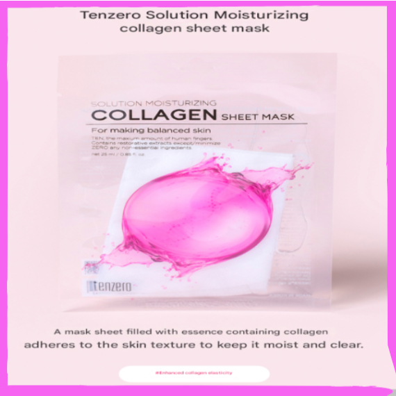 TenZero Solution Moisturizing Collagen Sheet Mask 25ml x 10 sheets | Shopee Singapore