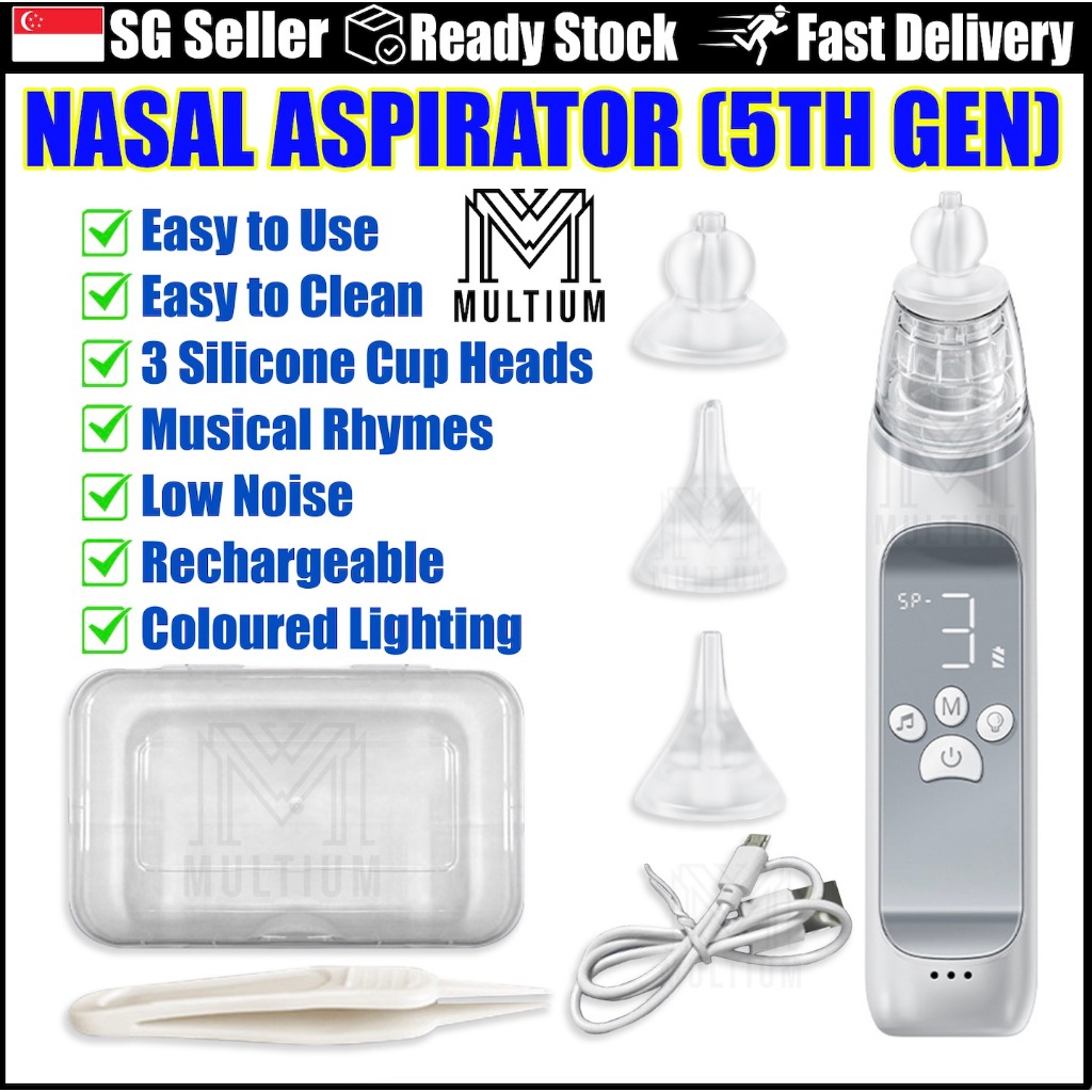 [SG Stock] Nasal Aspirator Rechargeable Baby Nose Cleaner soft Silicone ...