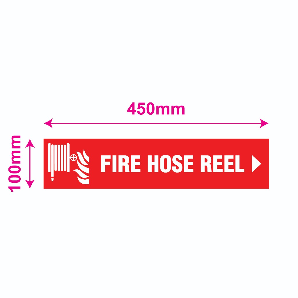 FIRE HOSE REEL HOSE w/ Right Arrow SIGN/SIGNAGE | 450mm x 100mm ...