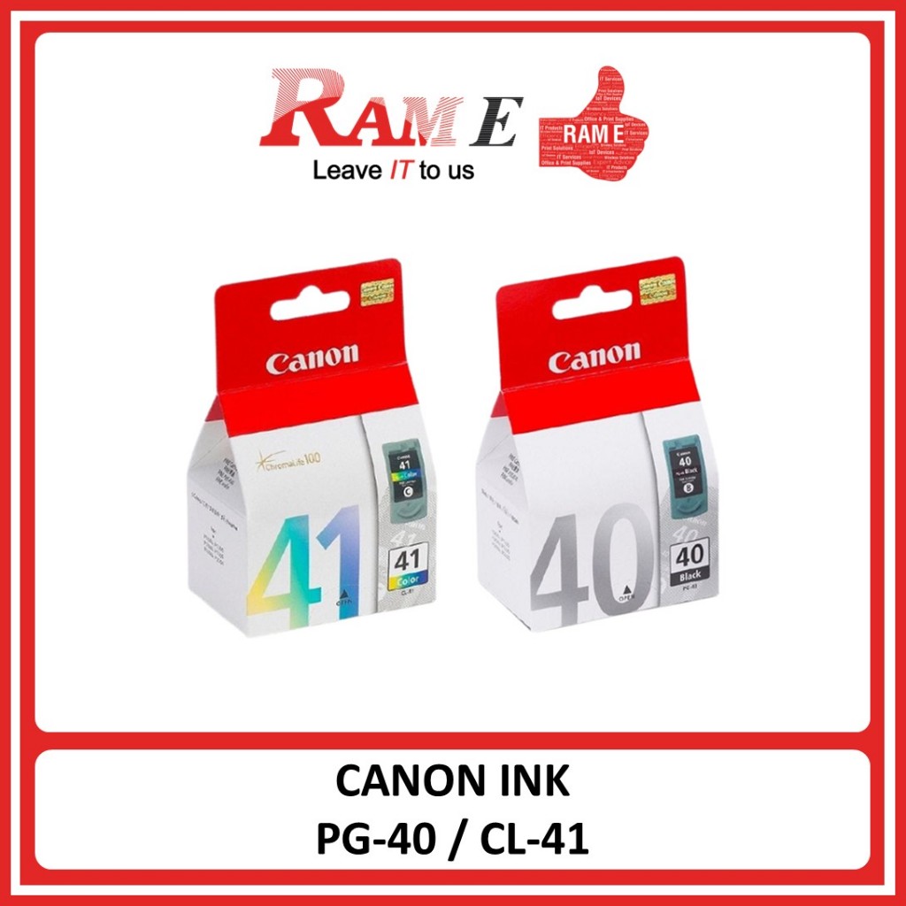 [ORIGINAL] Canon PG-40 PG40 PG 40 Black / CL-41 CL41 CL 41 Colour Ink ...