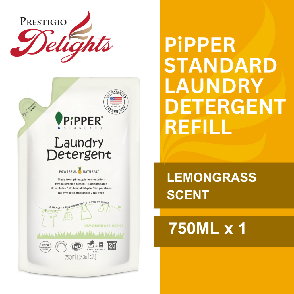 Pipper Standard Laundry Detergent Lemongrass Refill 750ml | Power from ...