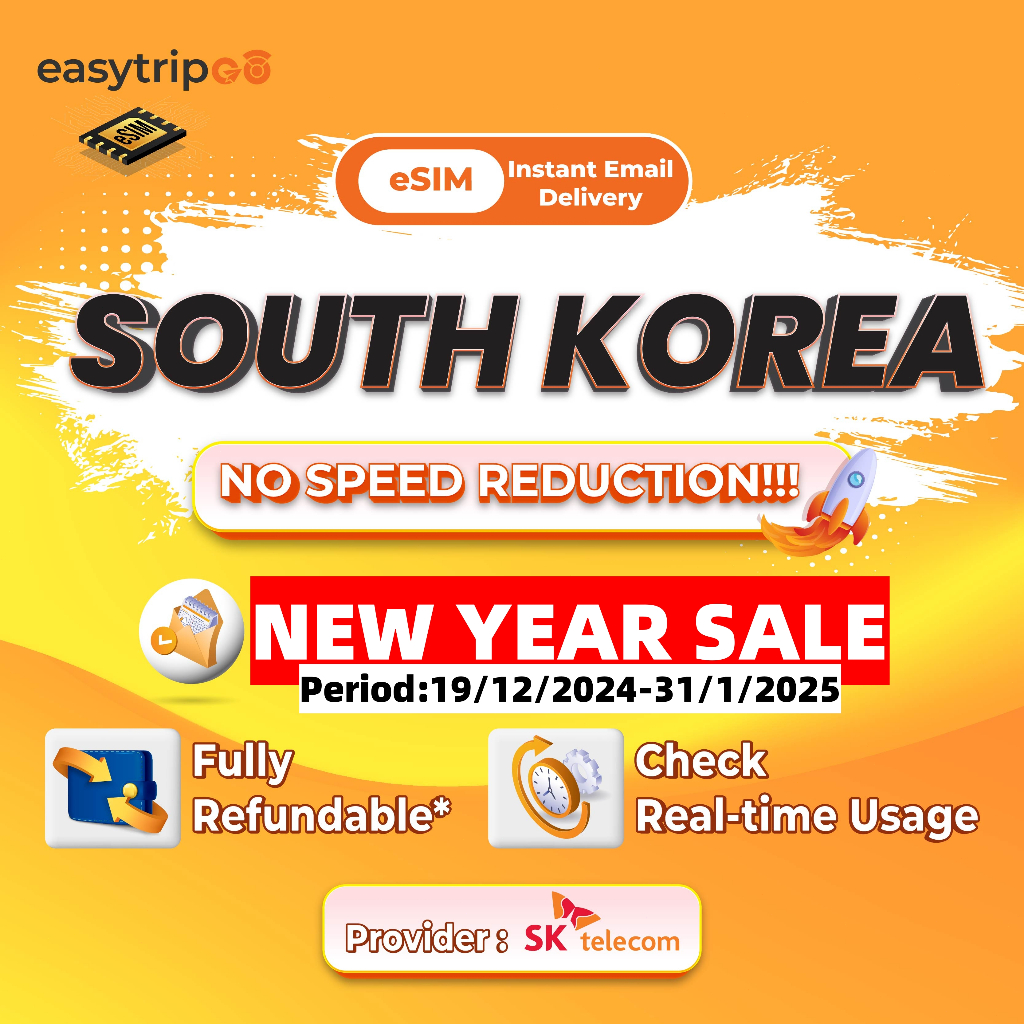 NEWYEAR PROMO eSIM South Korea Big Data 30 Days Unlimited Data | Instant Email Delivery | High ...