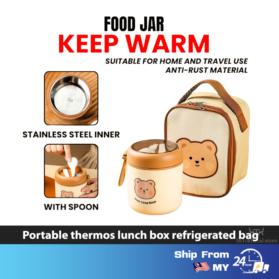 💯SG Ready Stock Thermos Flask Thermal Soup Cup Stainless Steel Food ...