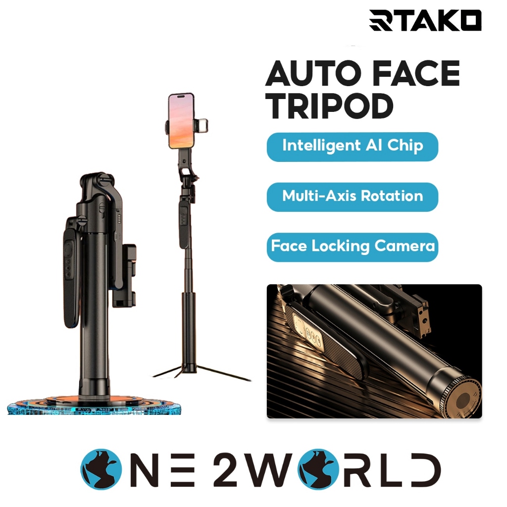 RTAKO A102 360°Auto Face Tracing Tripod: Intelligent AI Chip Real-Time ...