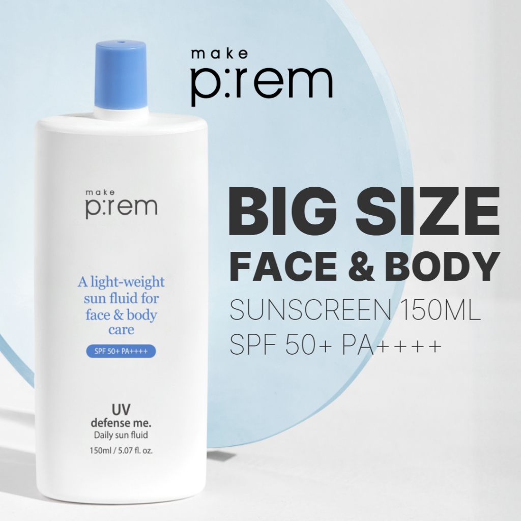 MAKE PREM UV Defense Me. Daily Sun Fluid Face&Body Sunscreen Sunblock ...