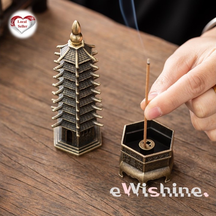 Exquisite Alloy Made Mini Size Boon Chang Pagoda Tower 文昌塔 Incense ...