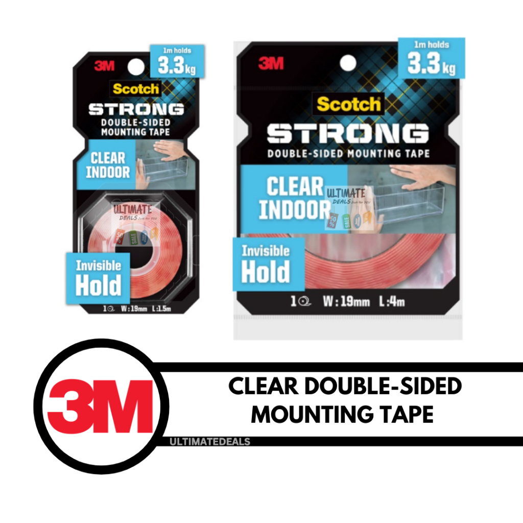 3M Scotch® Permanent Clear Mounting Tape Indoor/Outdoor with UV ...