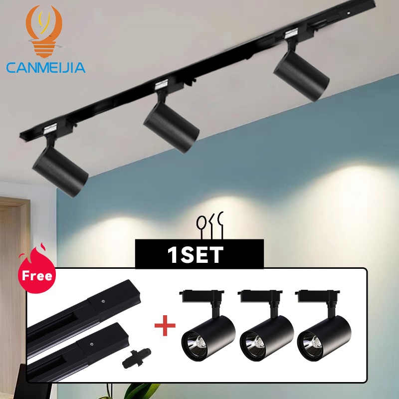 Tri-colors Led Track Light Set Led Spotlight Ceiling Lights COB Track ...