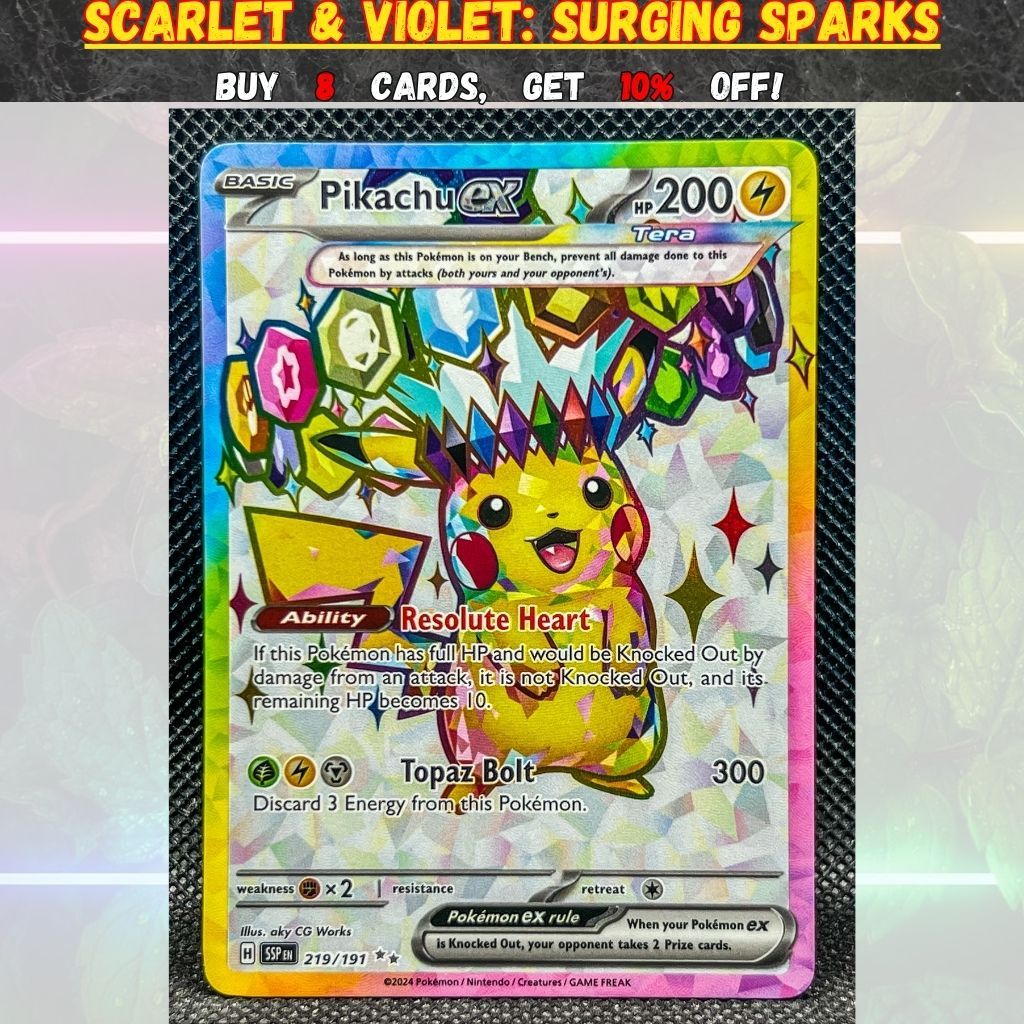 Pokemon: Scarlet & Violet - Surging Sparks: Pikachu ex (219/191 ...