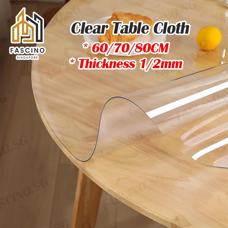 【SG】2mm Thick Round Clear Table Cloth Table Cover PVC Table Cloth Table ...