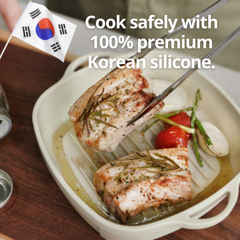 INCOC Airfryer Silicon Tray – Reusable Non-Stick Grill Pan for Easy ...