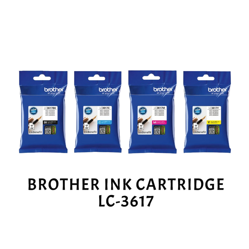 [ORIGINAL] Brother Ink LC-3617 LC3617 LC 3617 Black Cyan Magenta Yellow ...