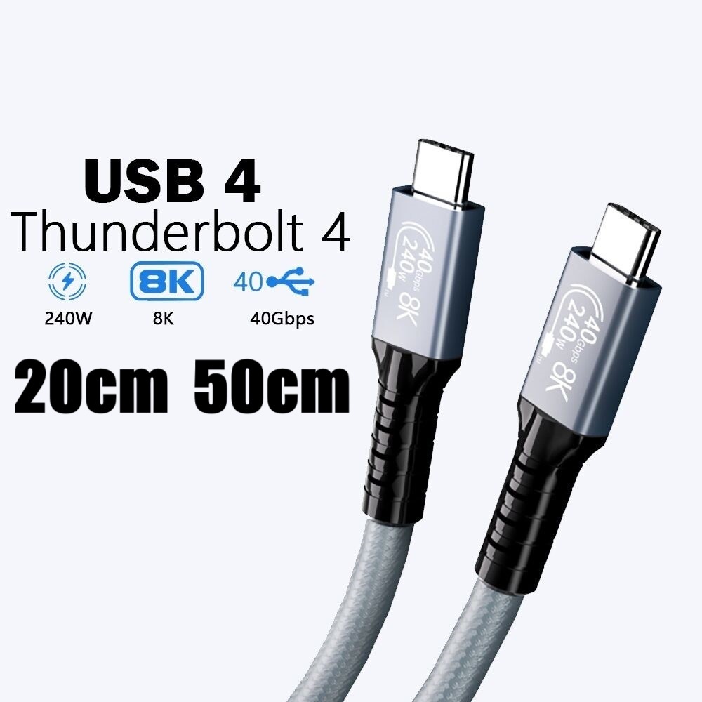 20cm 30cm 50cm Type C Short Cable Thunderbolt 4 Super Fast Charge Audio ...