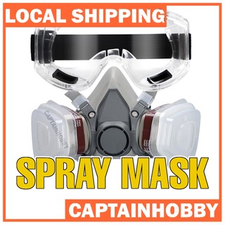 Spray Respirator Mask Set/ Protective Goggle Reusable for spray ...